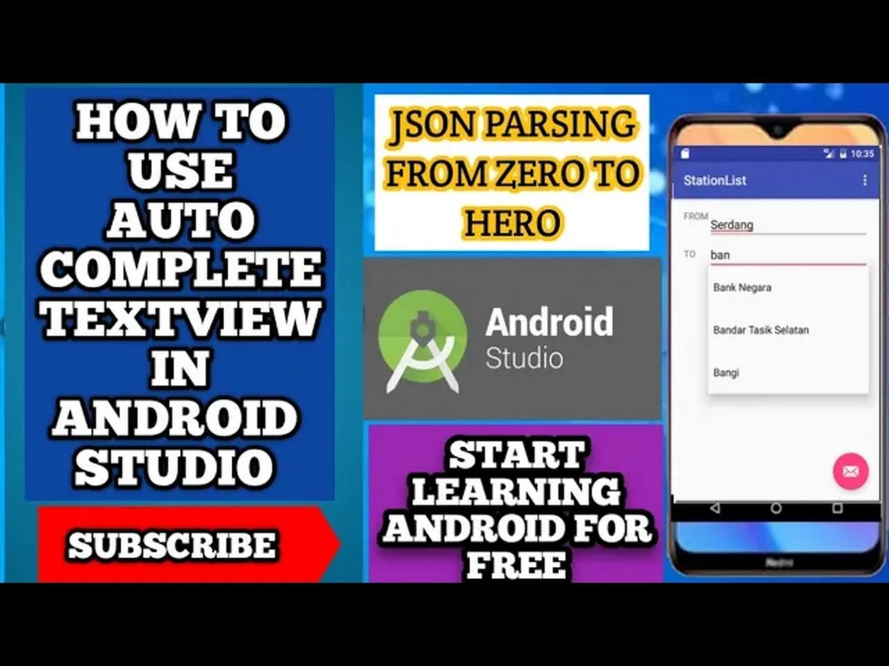 Android AutoCompleteTextview | Auto complete textview in android studio | AutoCompleteTextView