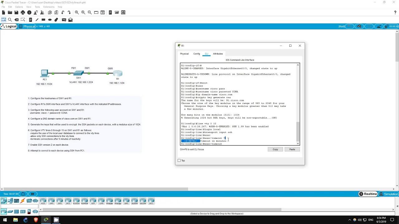 FREE CCNA Lab 023: SSH / VTY lines - ICND1