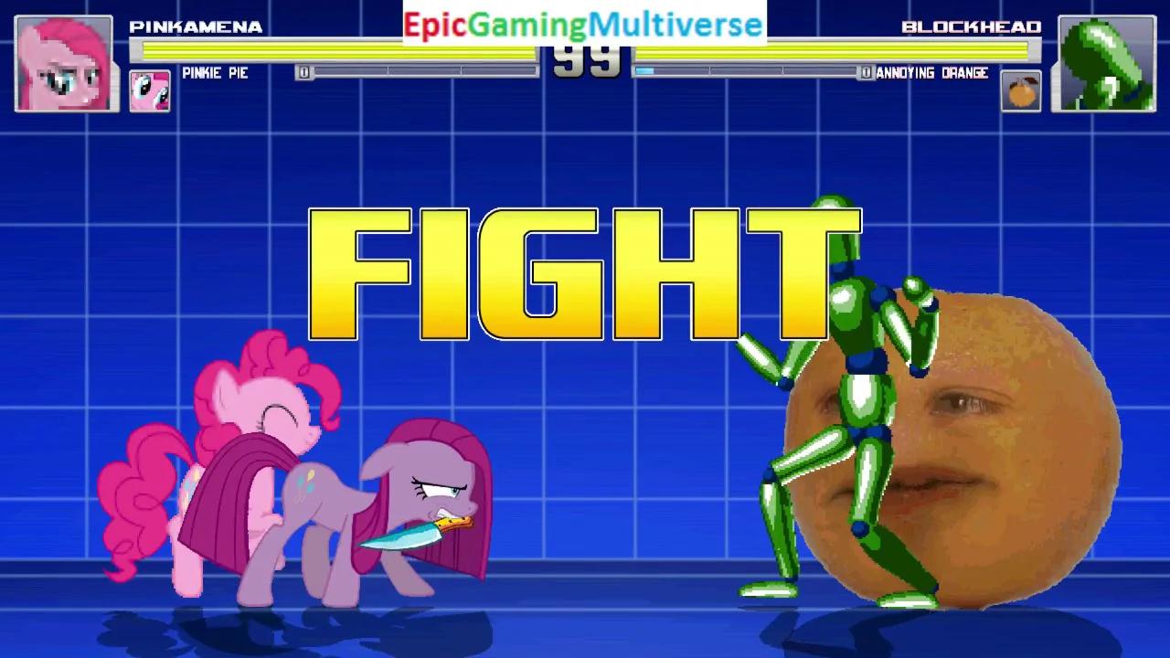 Pinkie Pie And Pinkamena VS Blockhead And Annoying Orange In A MUGEN ...