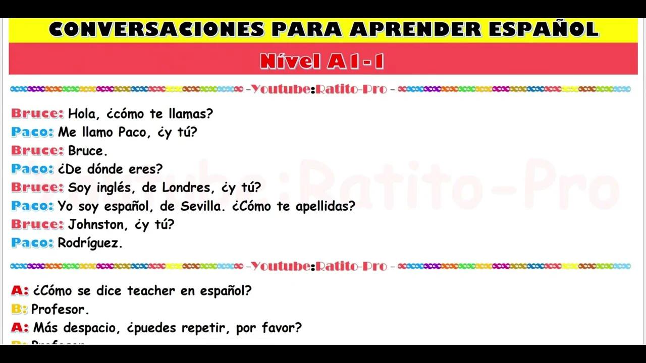 Conversaciones para aprender español - Nivel A1 - Learn Spanish