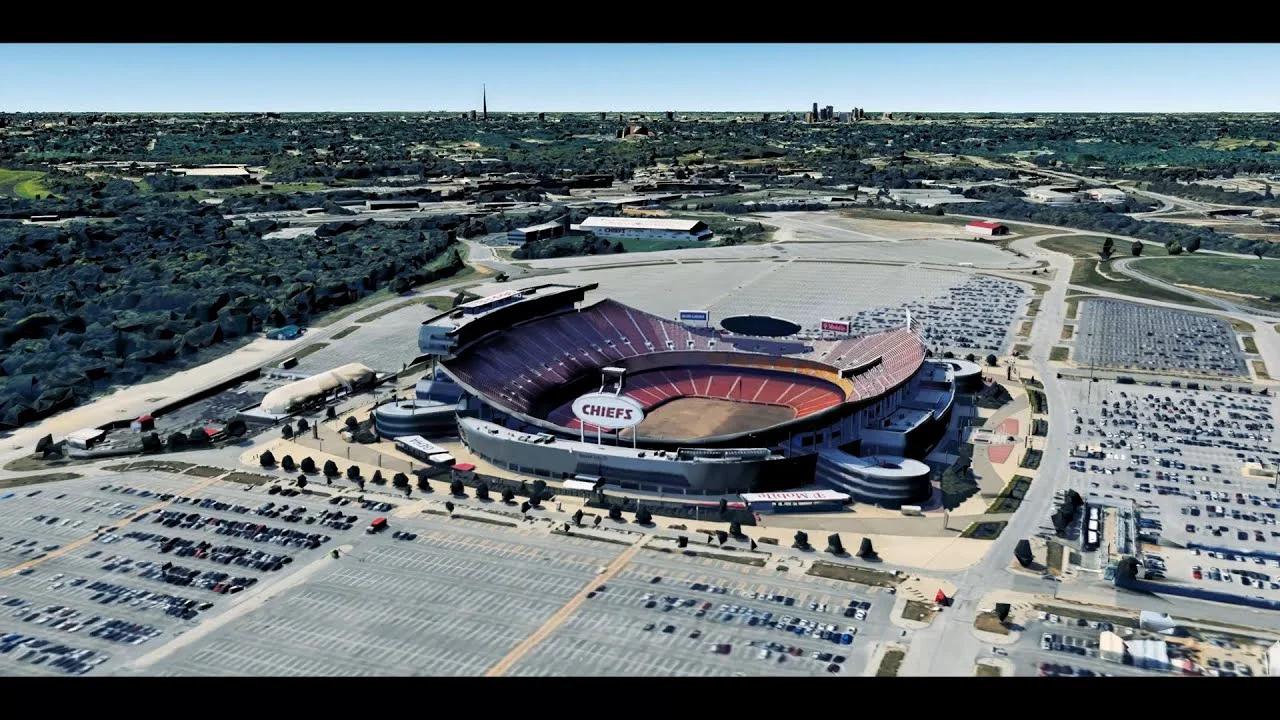 Google Earth Arrowhead Stadium flyover 4K