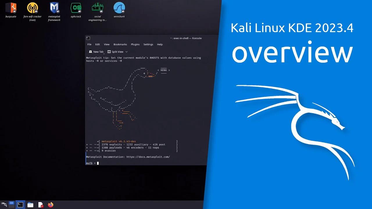 Kali Linux KDE 2023.4 overview | The most advanced Penetration Testing ...