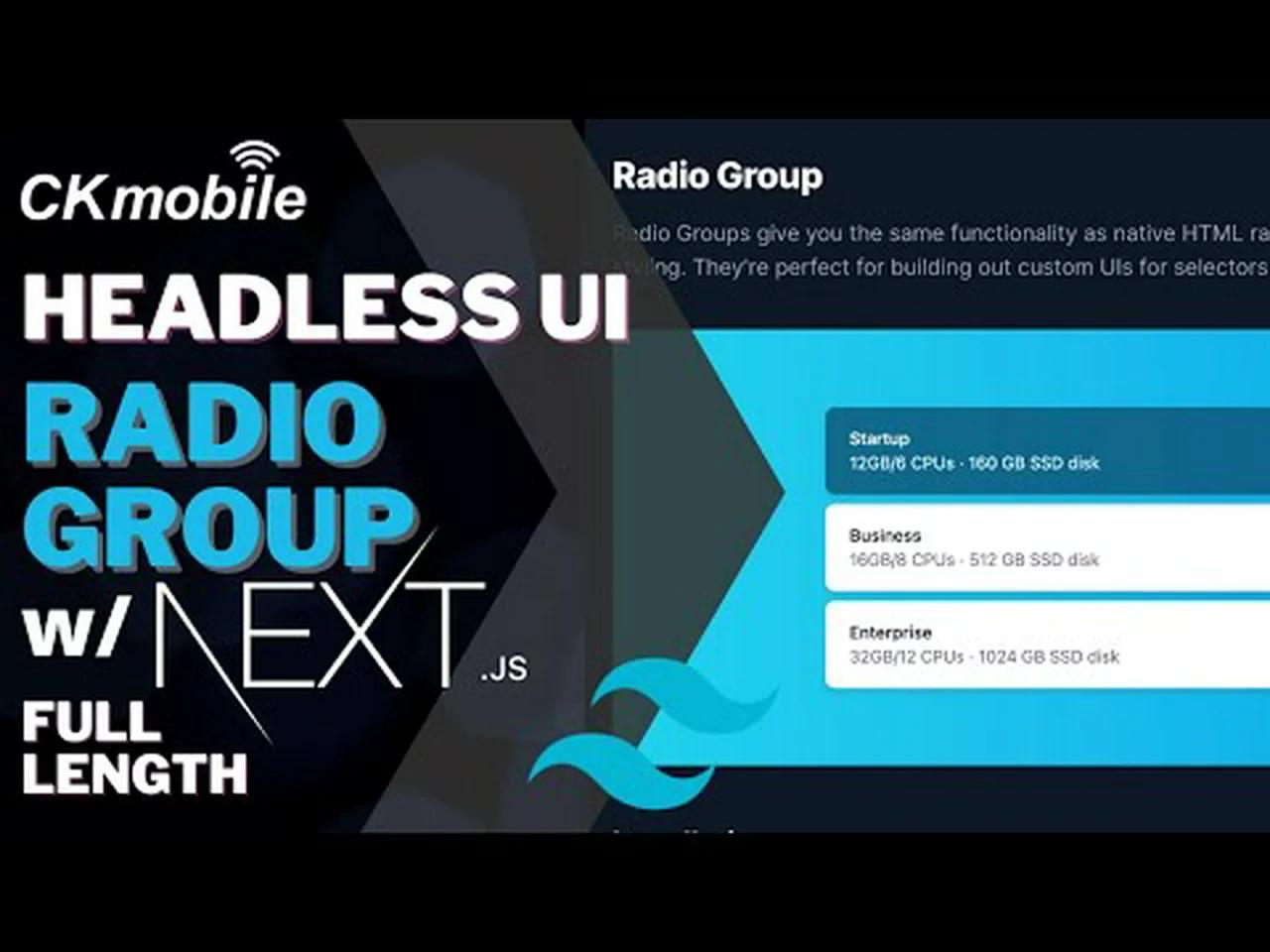 How to create Radio Group with headless UI (with Nextjs )