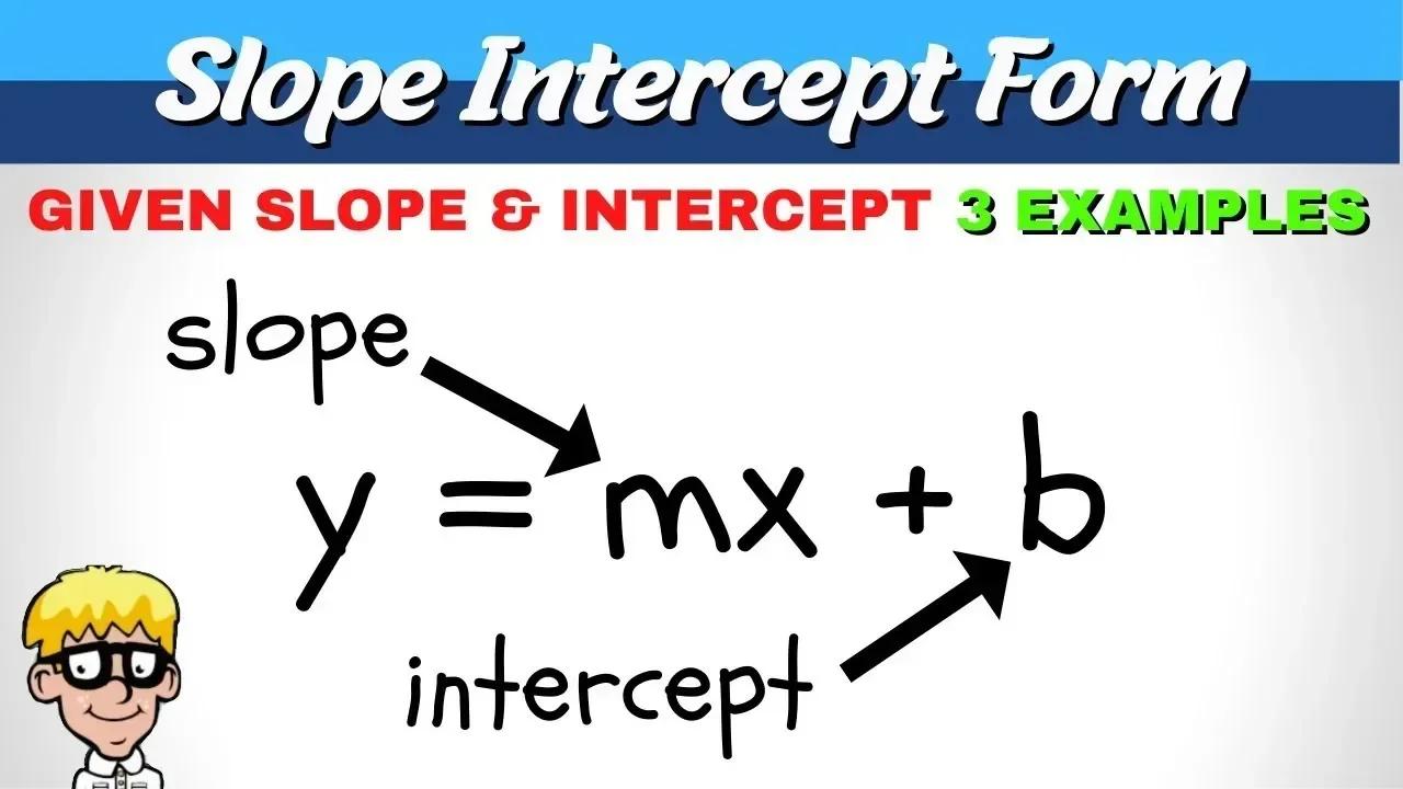 Equation of Line Slope intercept Form | Given Intercept and Slope