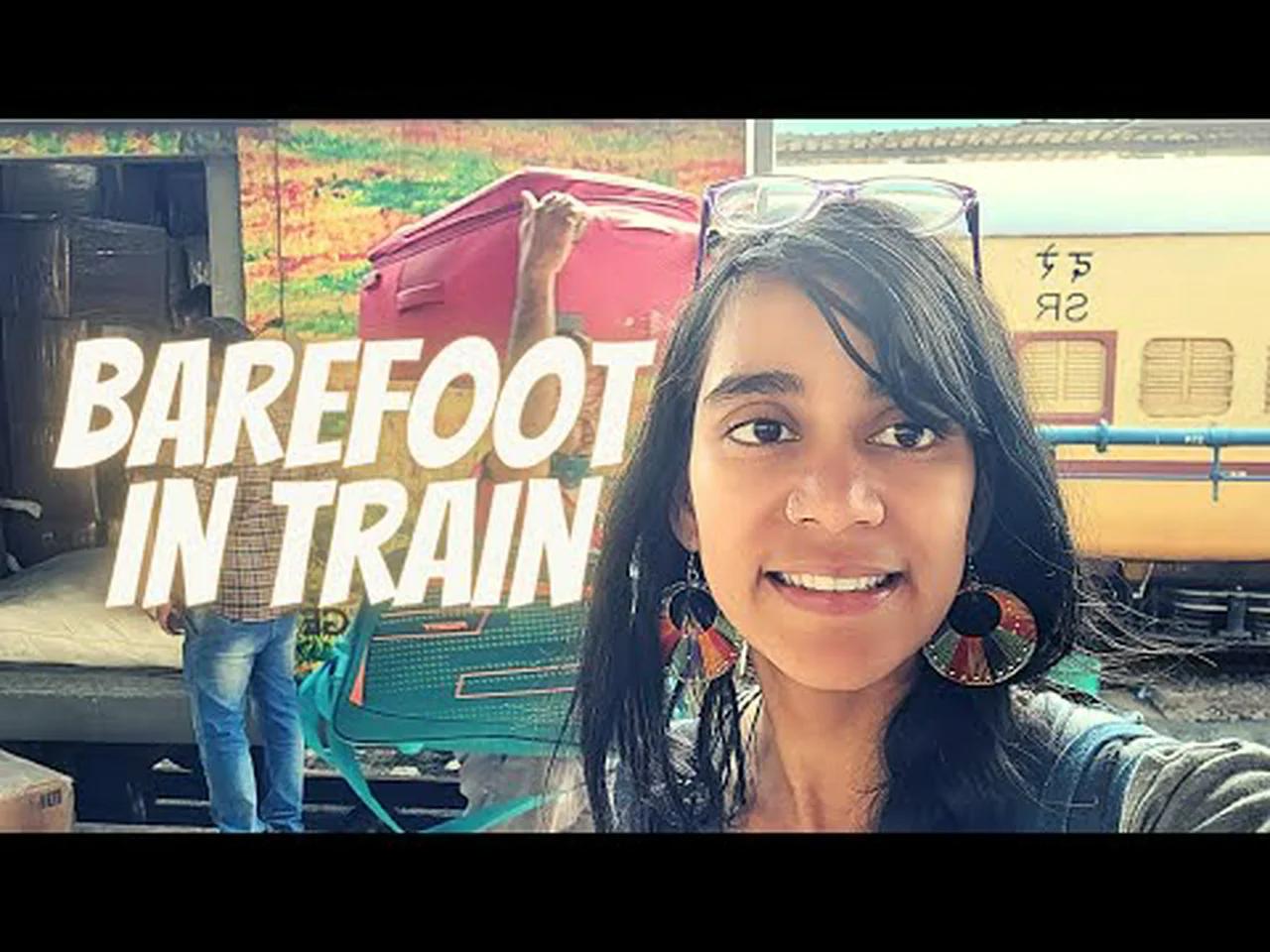 Barefoot at the City Train Station in India