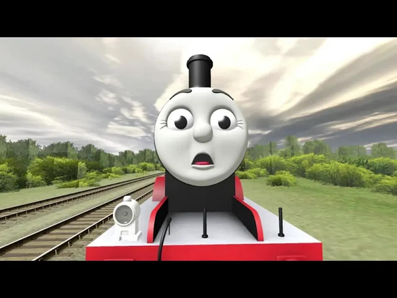 JAMES CRASHES OFF THE RAILS | (Trainz Remake Clip - Trouble On The ...