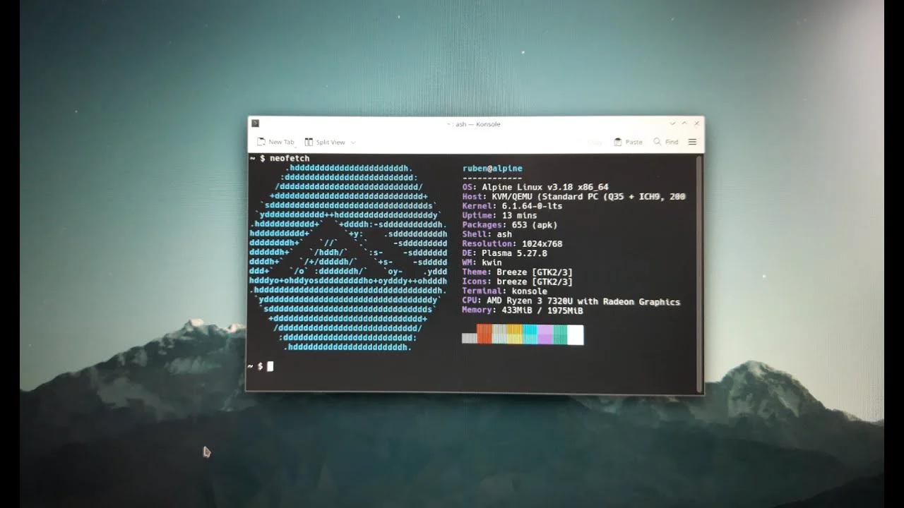 Instalación de Alpine Linux con KDE-Plasma.