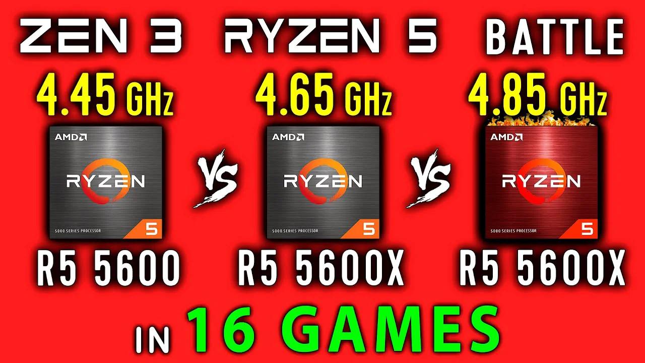 Ryzen 5 5600 vs Ryzen 5 5600X Stock vs Overclock - 16 Games | CPU ...