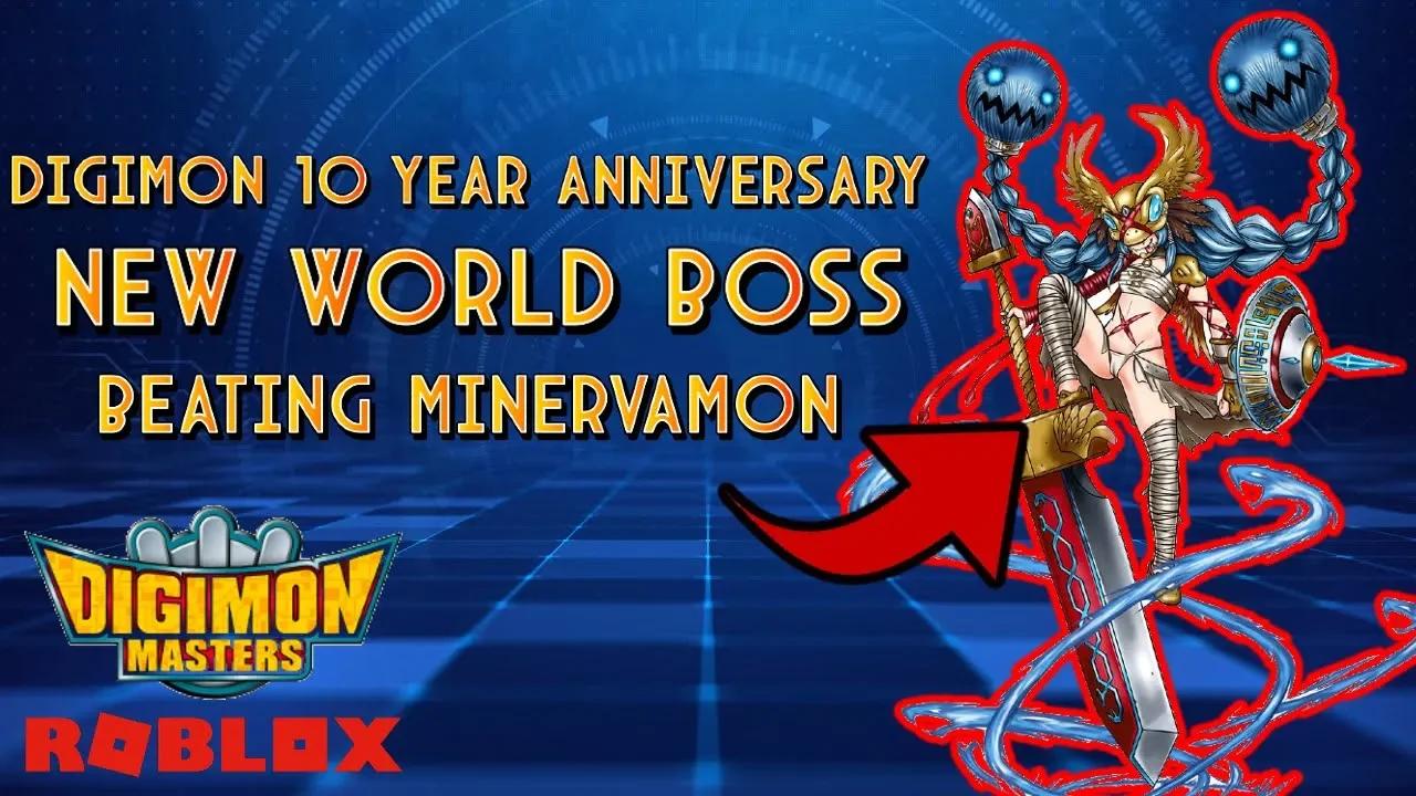 Digimon Masters 10th Anniversary: Beating World Boss Minvervamon X!