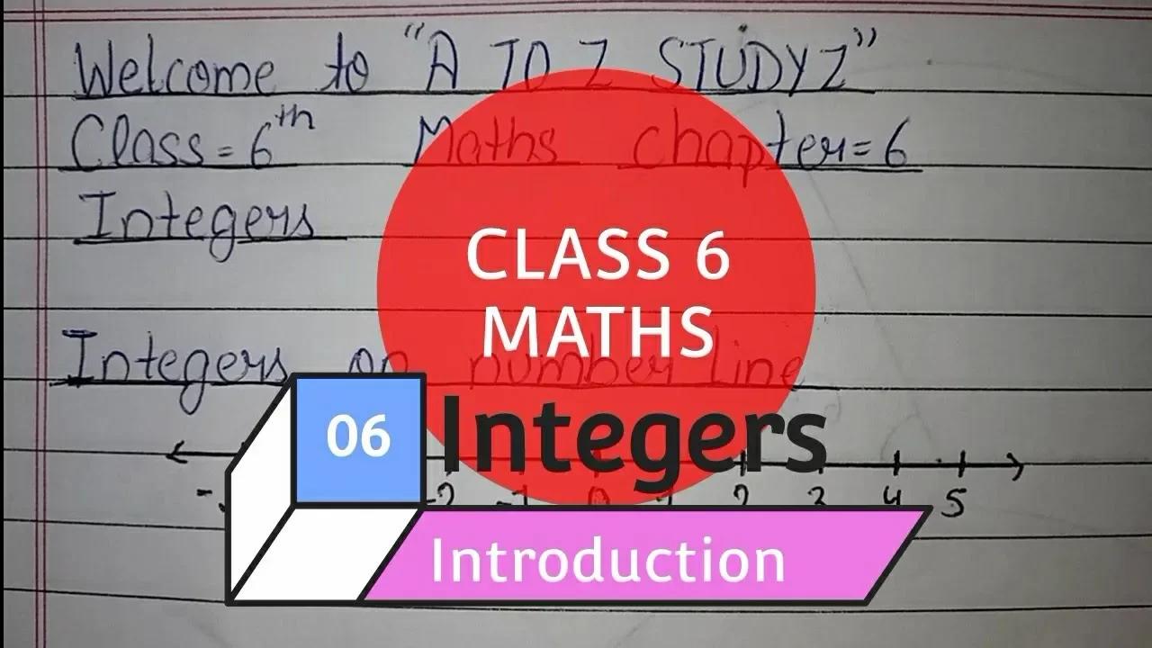 NCERT INTEGERS INTRODUCTION | Chapter 6 | Class 6 Maths | Part 1 ...