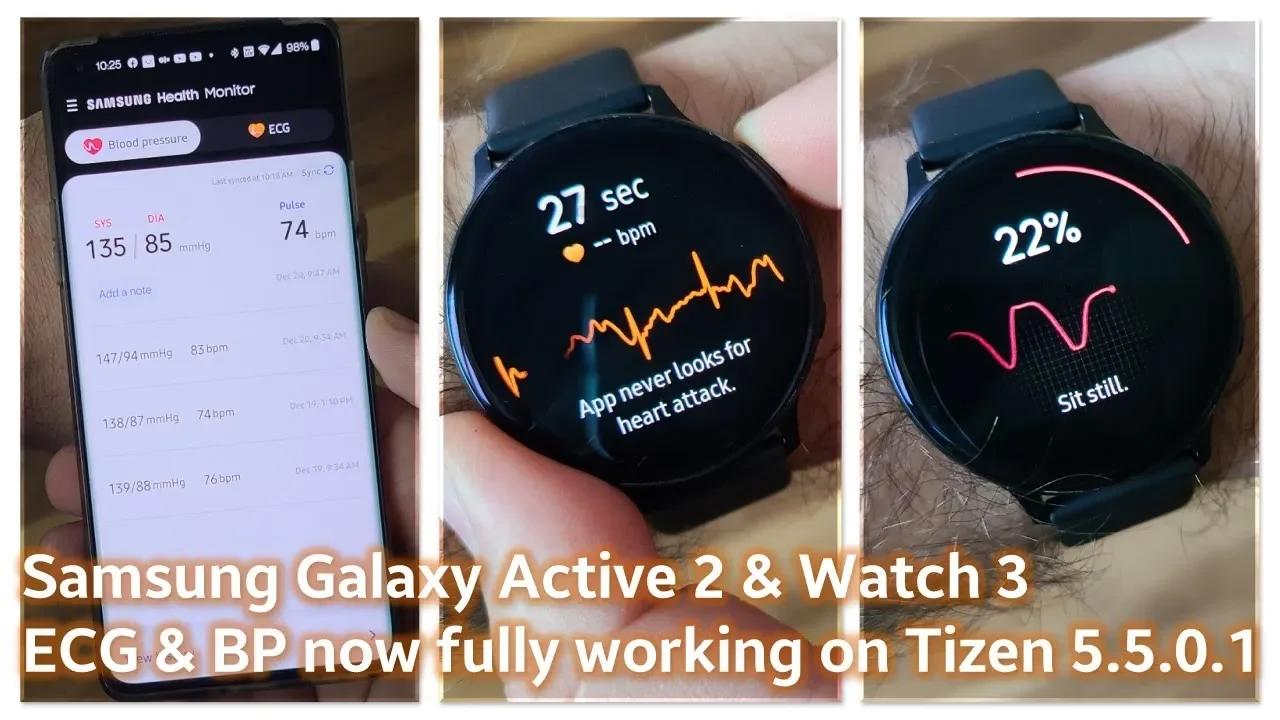 Samsung Galaxy Watch Active 2 & Watch 3: ECG & BP now fully working on Tizen 5.5.0.1!!!