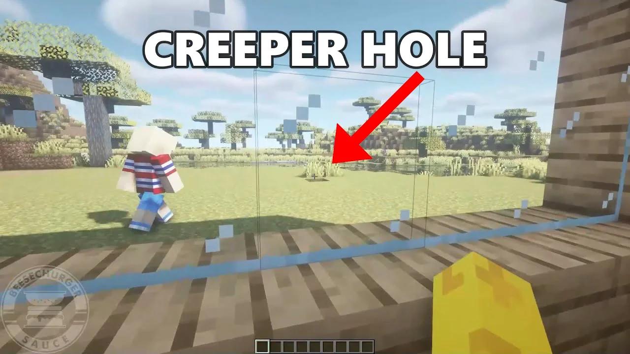 minecraft creeper hole is sus 😱 #shorts