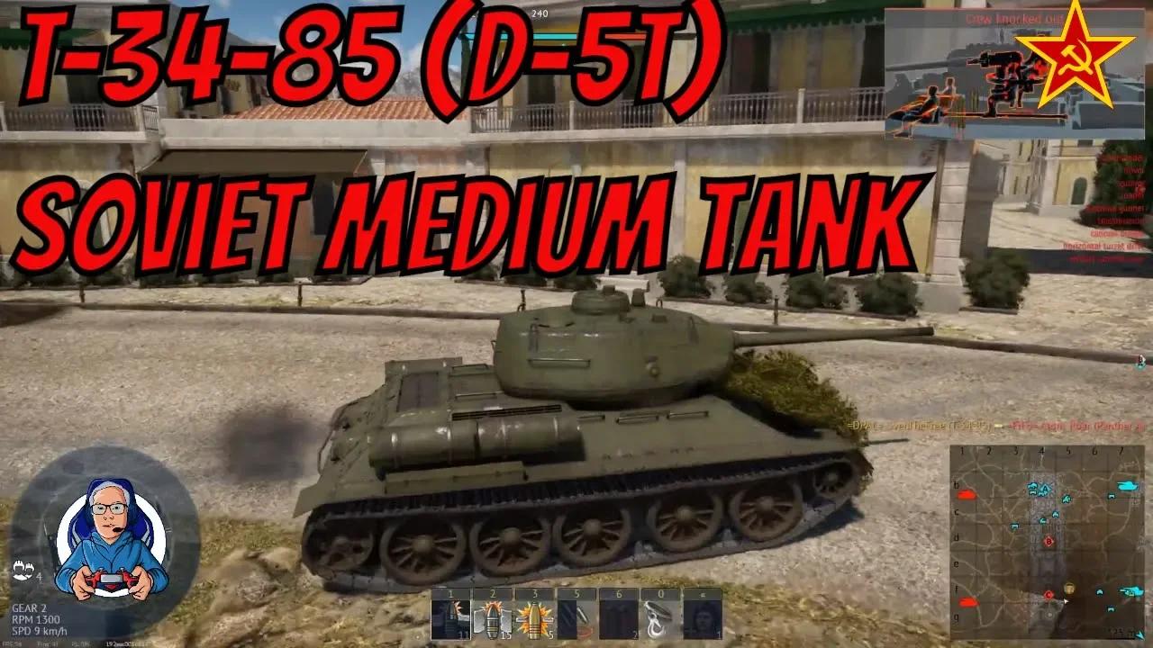 War Thunder T-34-85 (D-5T), Soviet medium tank , in action on Campania