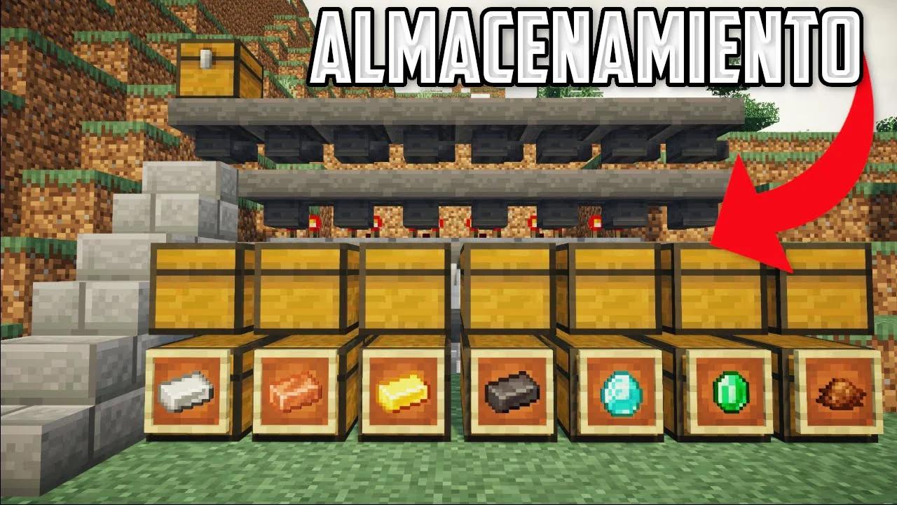 Cómo hacer un SISTEMA de ALMACENAMIENTO AUTOMÁTICO en MINECRAFT