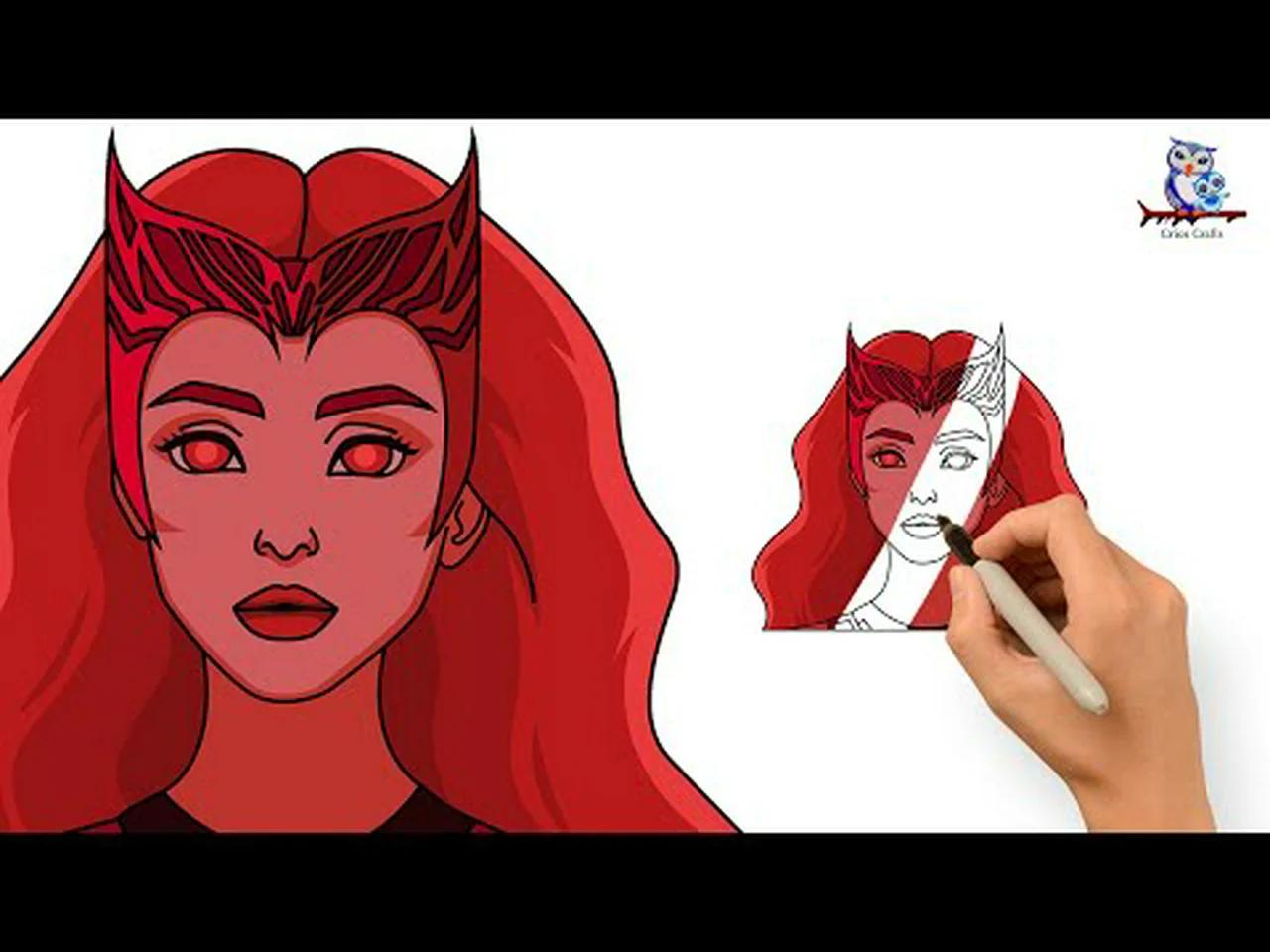 How To Draw Scarlet Witch Marvel Tutorial - Multiverse of Madness