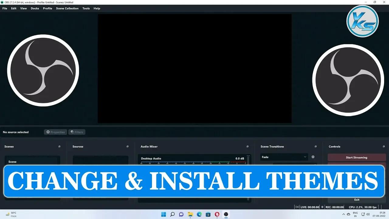 How To Change Themes And Install Custom Themes in OBS Studio