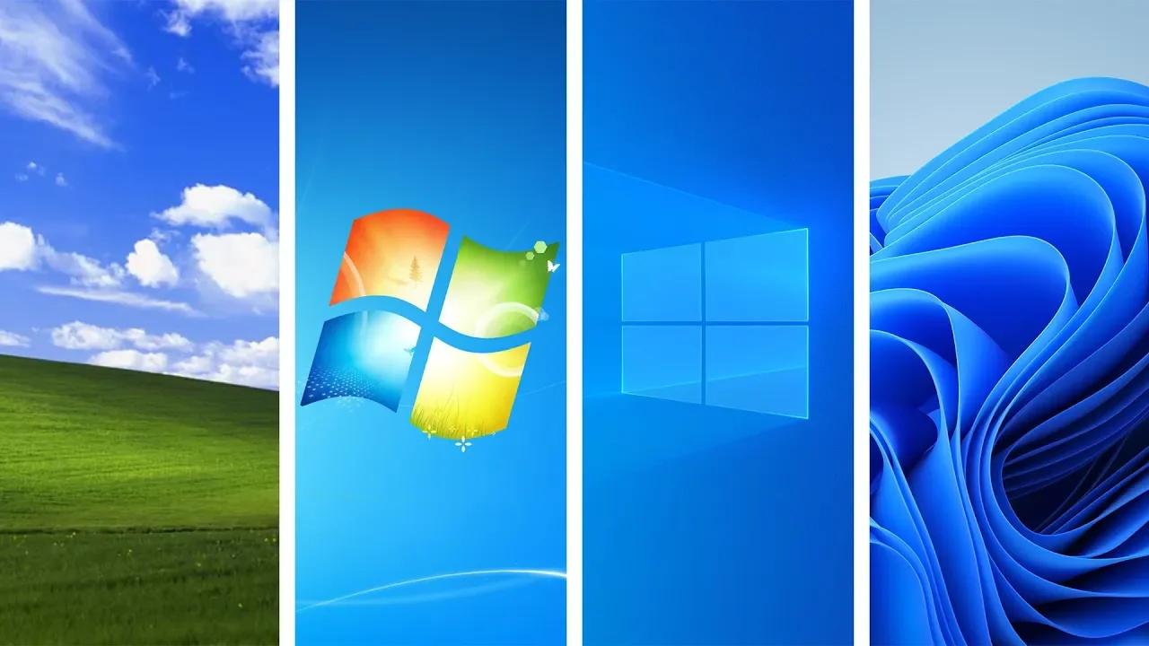 Windows Default Wallpaper Evolution (Windows 1.0 - 11 + Betas)