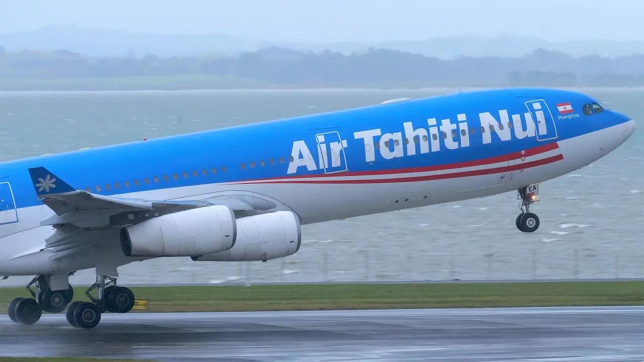 [4K] LAST EVER FLIGHT | Air Tahiti Nui A340 Takeoff & Landing | Auckland Airport Plane Spotting