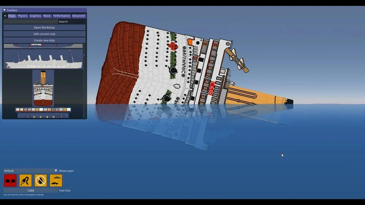 Sinking Simulator - Sinking the Britannic (Front View)