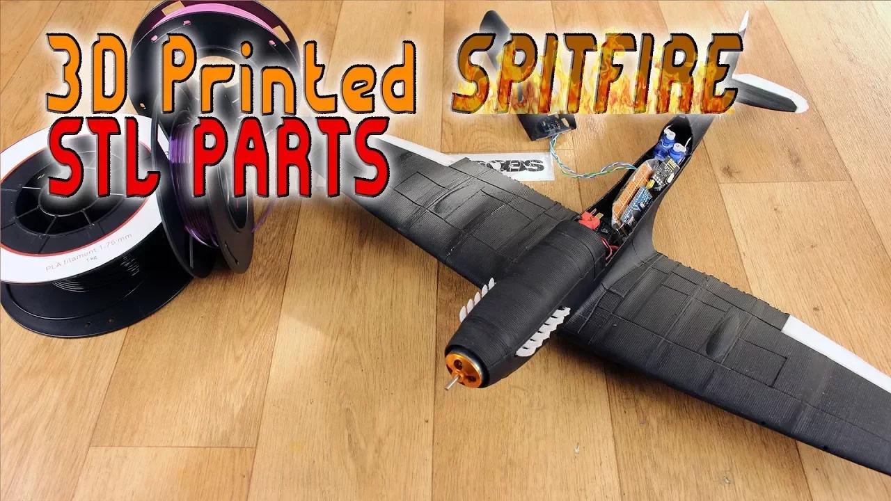 3D printed Spitfire RC plane body - FREE STL parts