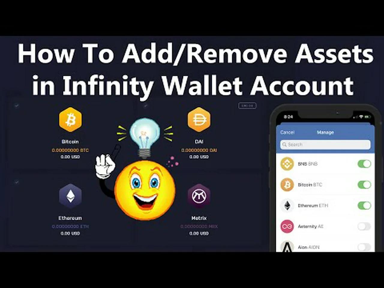 How To Add Remove Assets In Infinity Wallet Account Crypto Coin