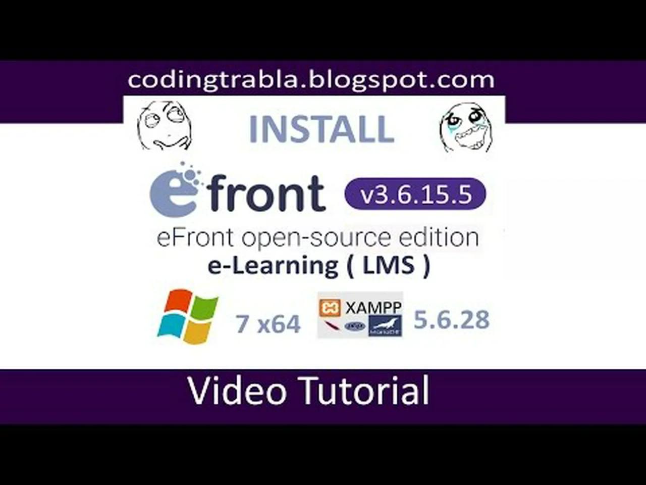 Install Efrontlms V36155 On Windows 7 Localhost Xampp 5628 Opensource Php Lms Elearning Byao