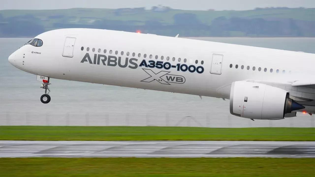 STORMY WEATHER! A350-1000 XWB DEMO FLIGHT Takeoff and Landing ...