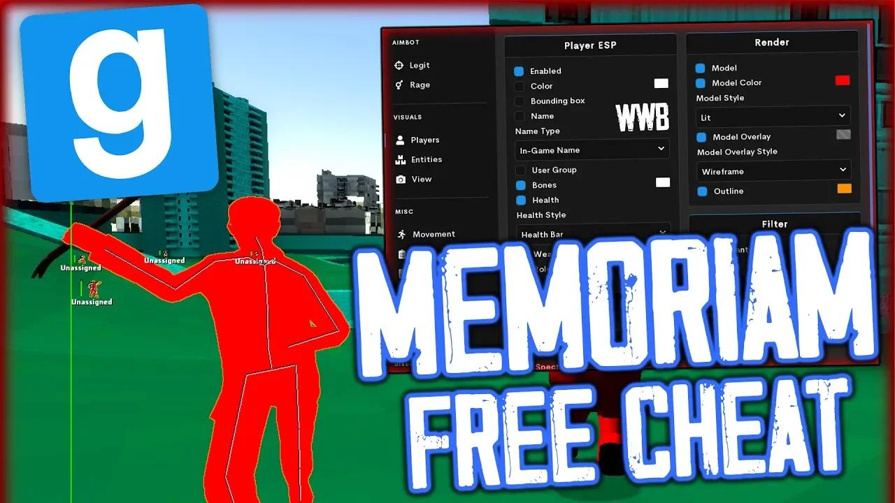 Memoriam [Garry's Mod FREE Cheat] - RAGE/LEGITBOT // HvH // FACECAM + Movement & Lua - FREE DOWNLOAD