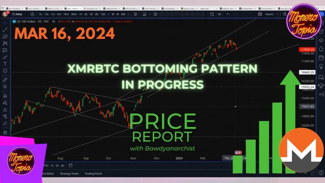 XMRBTC Bottoming Pattern in Progress 03/16/24 (PRICE EPI #158)