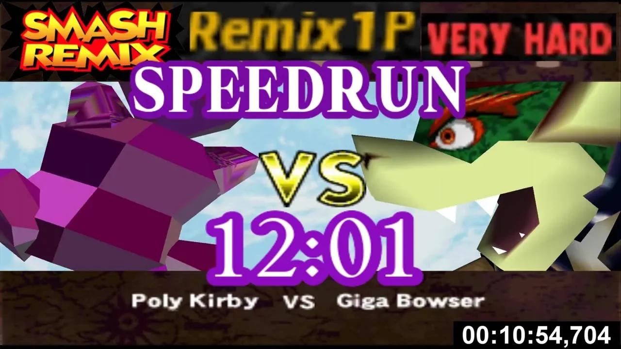 Smash Remix Classic Mode Remix 1p Speedrun With Polygon Kirby Very