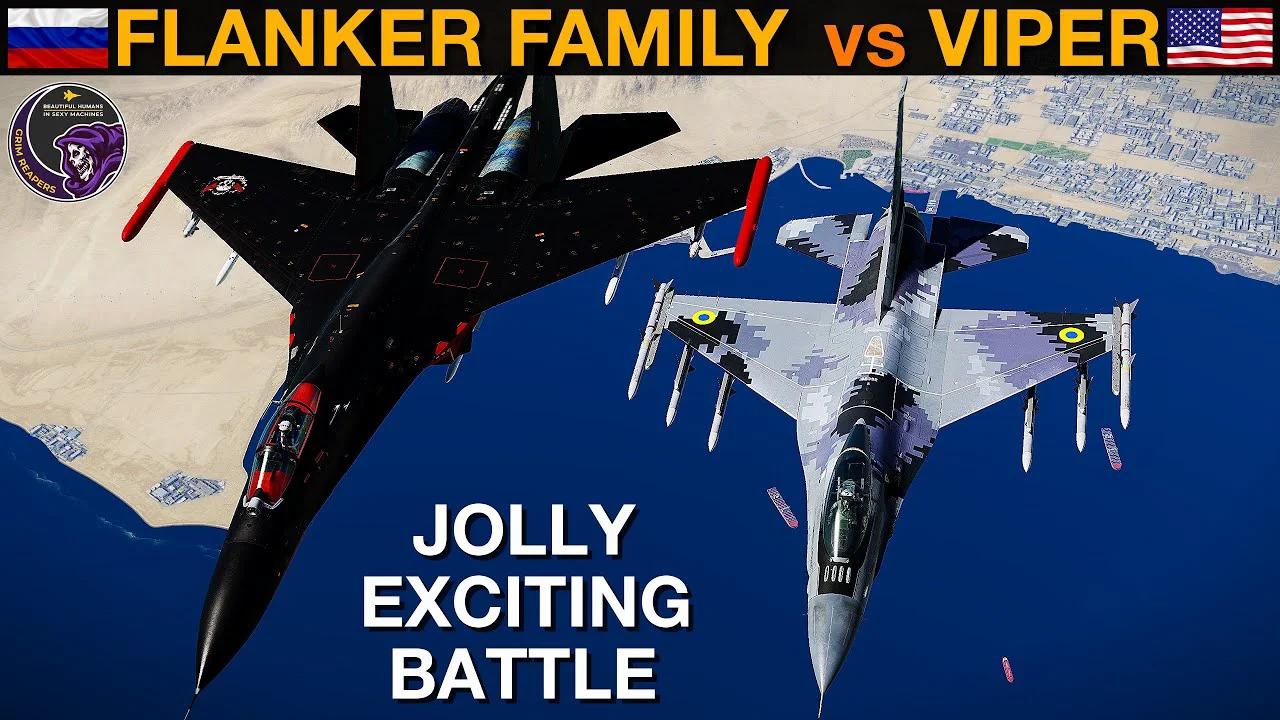 Su-27, Su-33 & J-11A Flanker Family vs F-16C Viper: BVR Battle ...