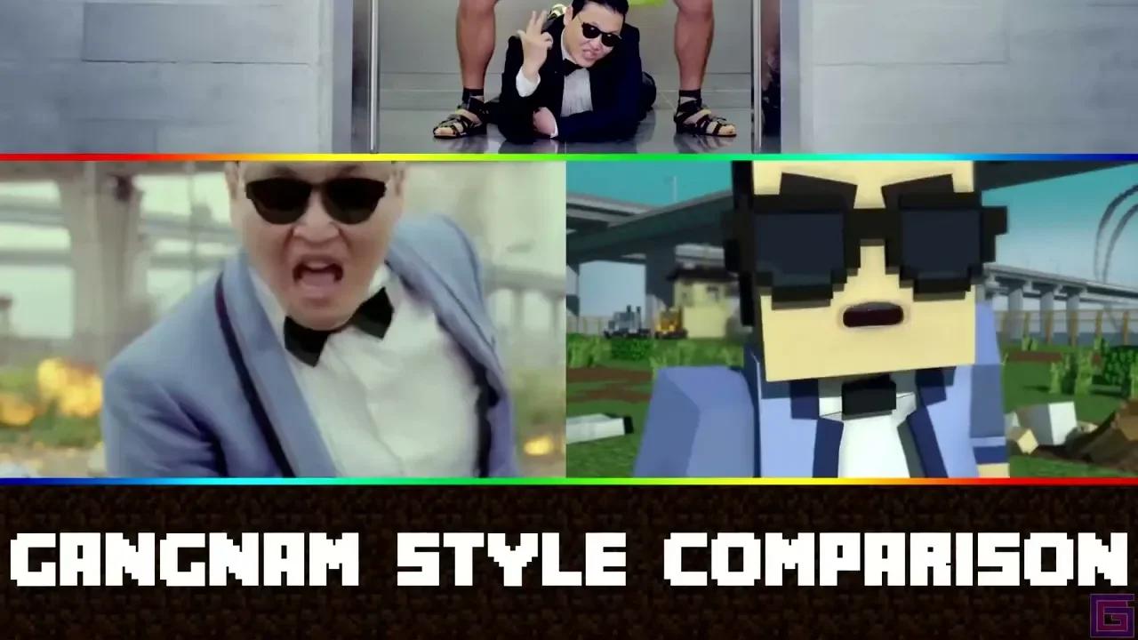 🎮🕺 GANGNAM STYLE MUSIC VIDEO COMPARISON | PSY VS. Minecraft | Minecraft ...