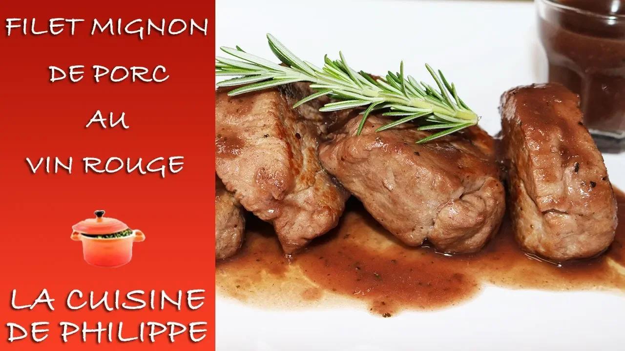 Filet mignon de porc au vin rouge