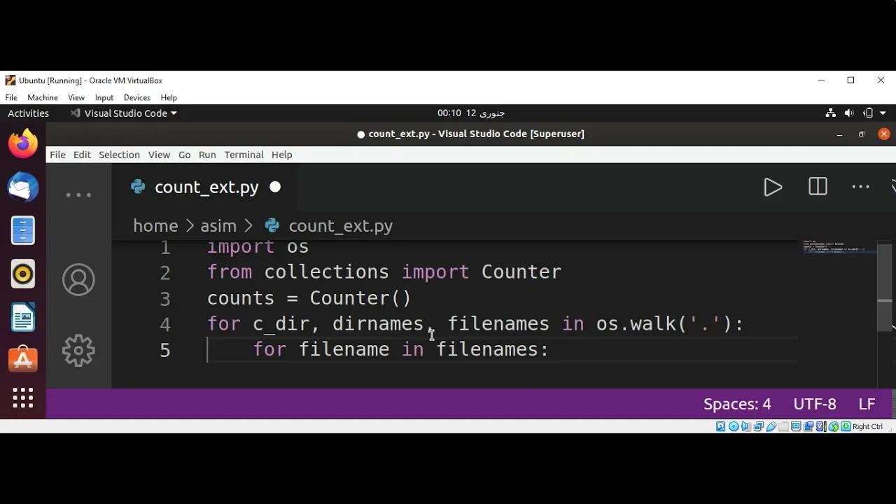 Count files extension in directory using Python