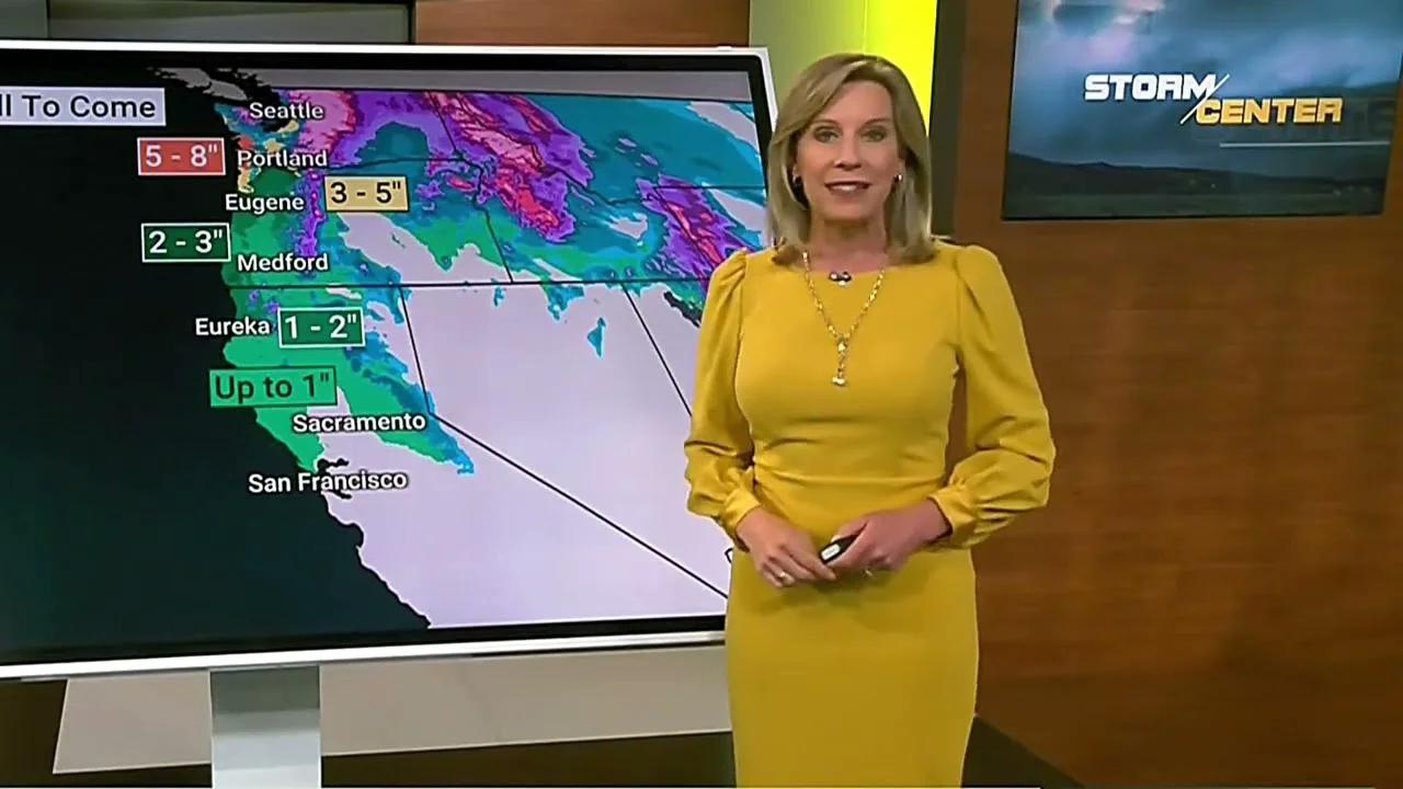 Jacqui Jeras - The Weather Channel - 010522 Gold Dress - Easy On The Eyes