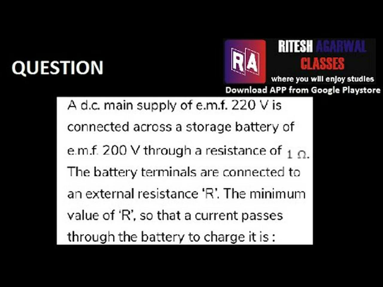 Current Electricity battery charging || Question || Physics || Ritesh ...