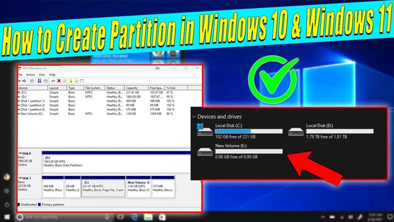 How to Create Partition in Windows 10 & Windows 11 | New Partition ...