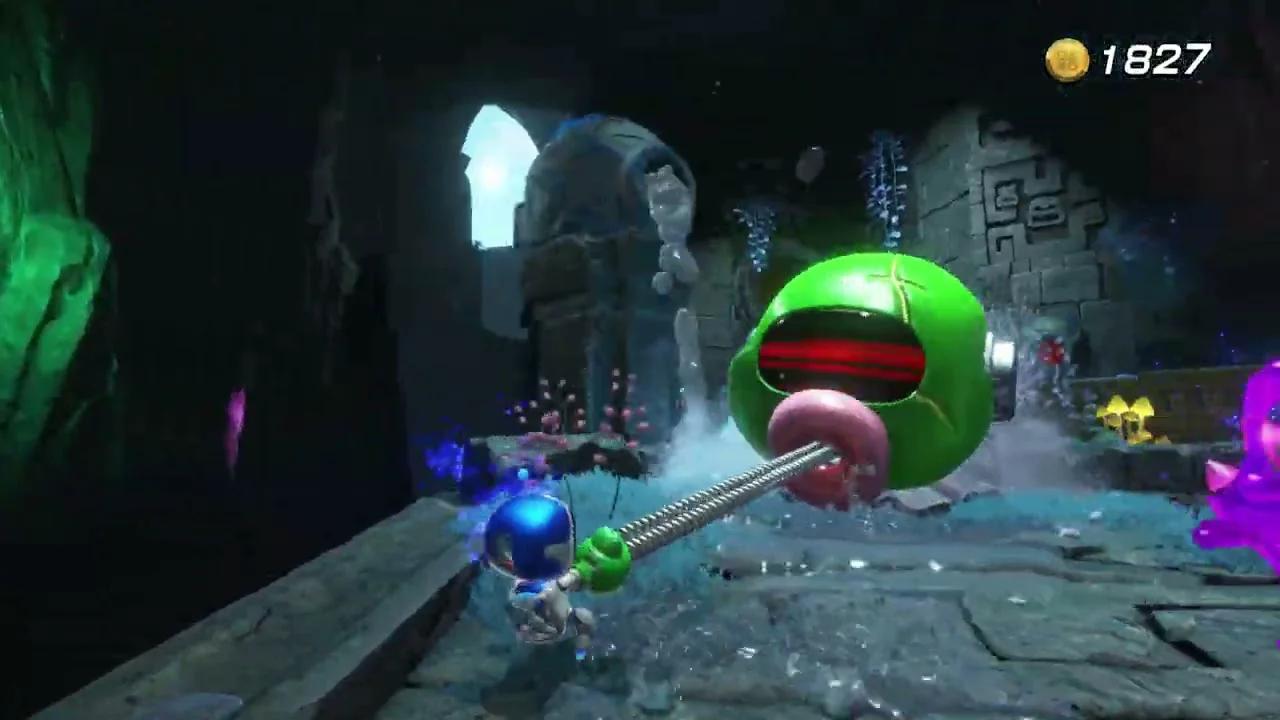 Astro Bot - Tentacle System: Wormy Passage: Green Gloves, Collect Elle ...