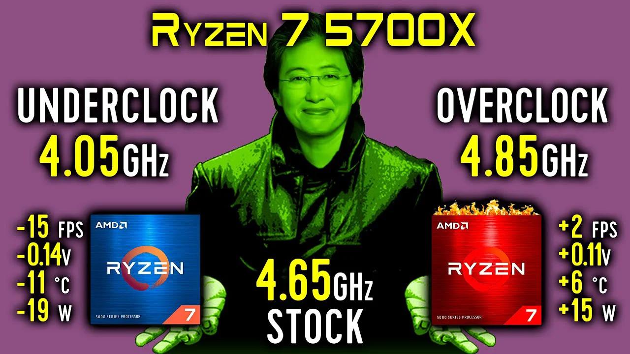Ryzen 7 5700X Underclock vs Stock vs Overclock - 16 Games | CPU Thermals, Power & Efficiency