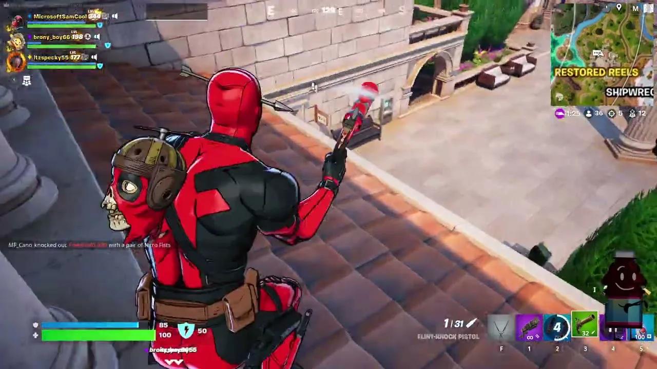 Fortnite Chapter 5 Season 3 as Cel Shaded Deadpool with Purple Lambo ...