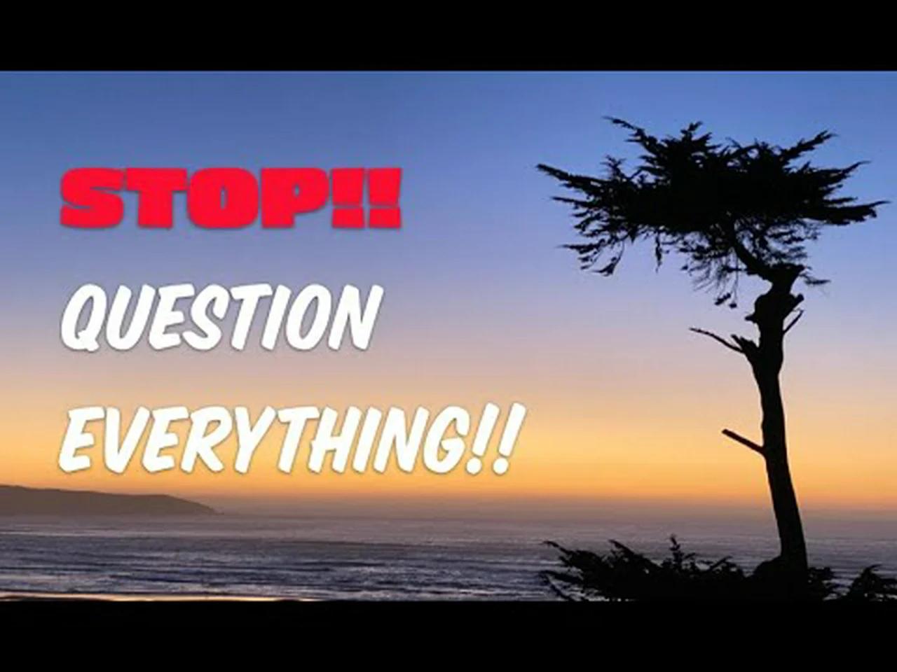 STOP... & Question EVERYTHING!!!
