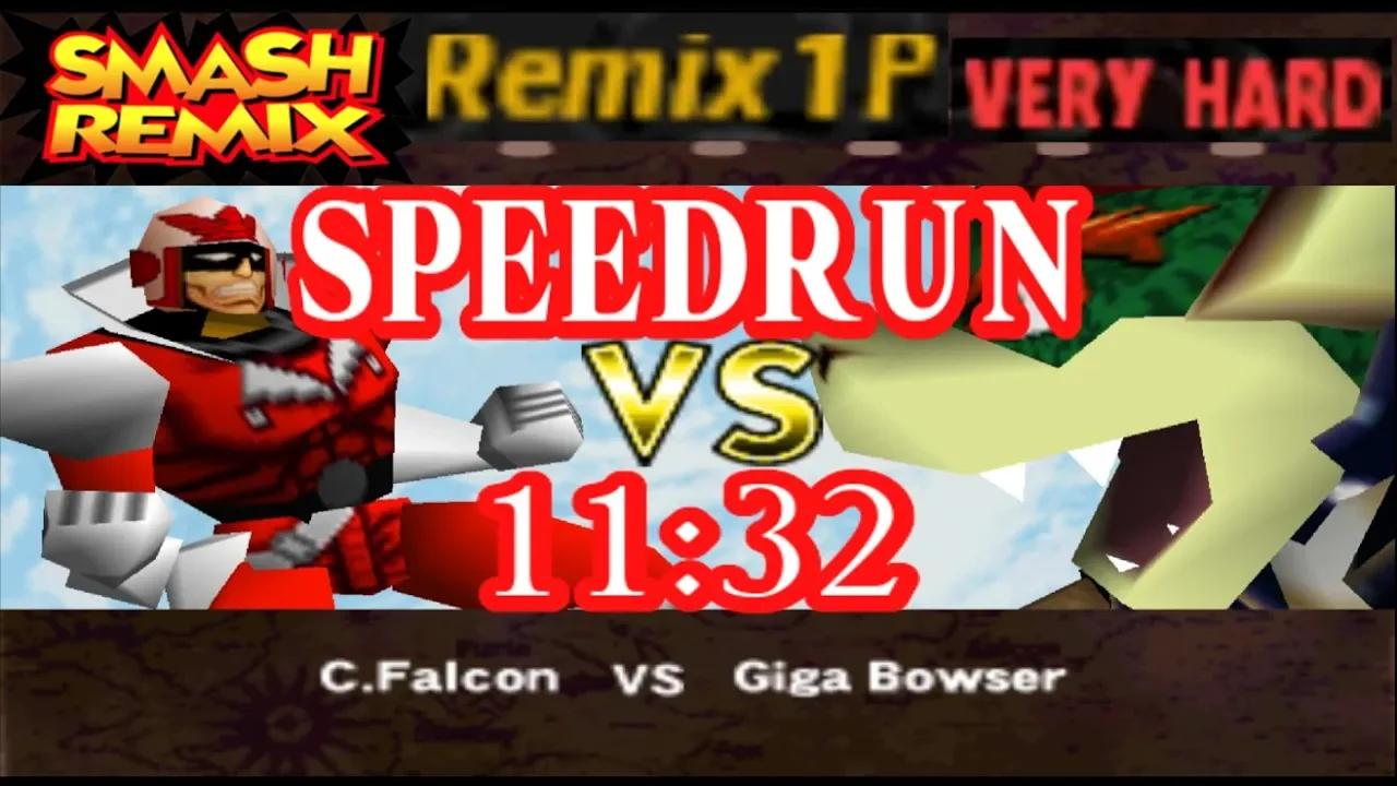 Smash Remix - Classic Mode Remix 1P Speedrun with Captain Falcon (Very Hard) in 11:32