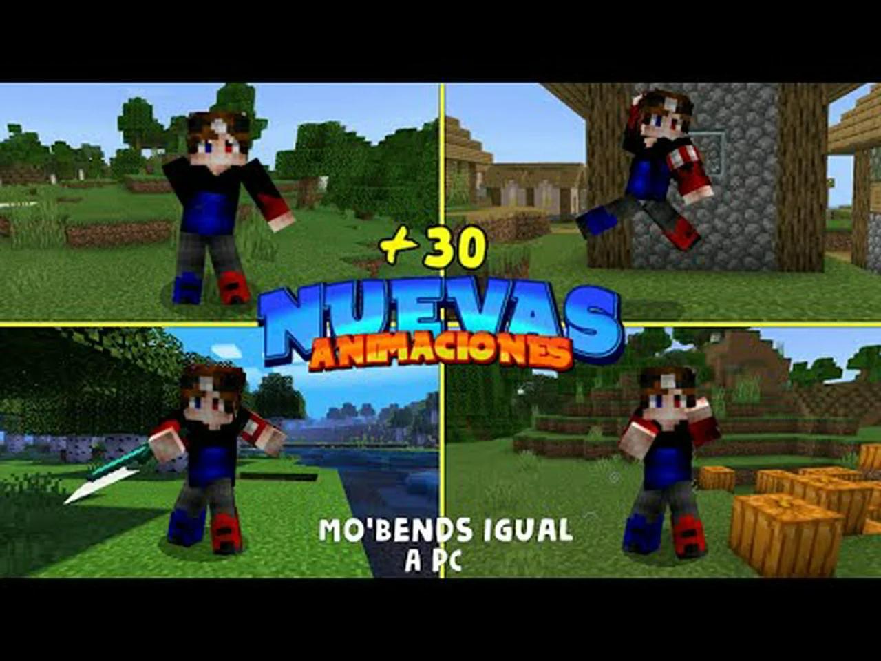 NEW PLAYER ANIMATION | 30 Nuevas ANIMACIONES Para Minecraft PE/BE 1.16 ...