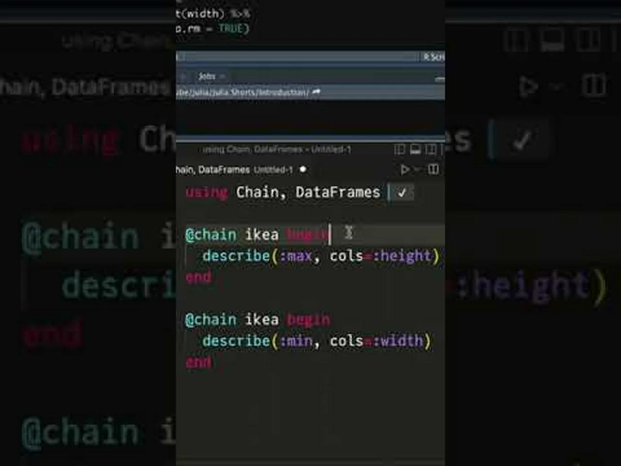11 - Column Basic Stats in one step in Julia programming and in two steps with R programming #shorts