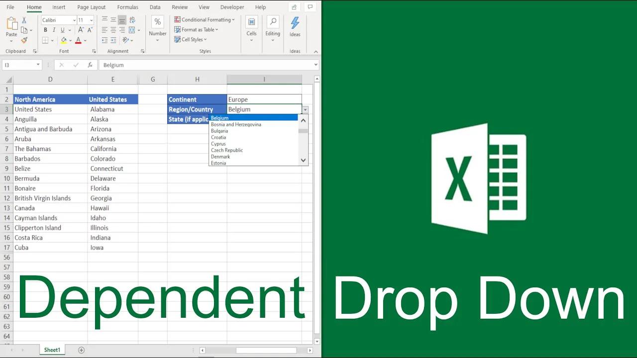 Excel Dependent Drop Down List 9543