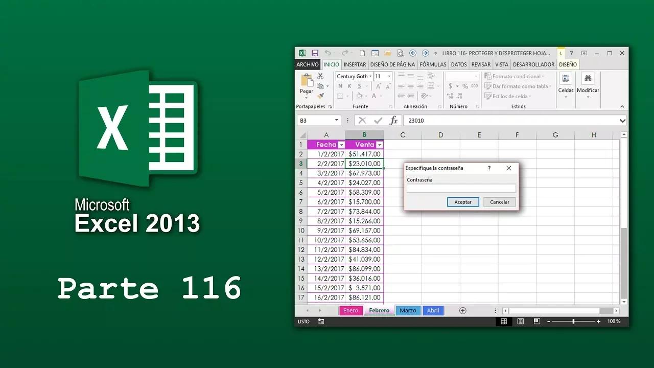 Microsoft Excel 116) Proteger y desproteger hojas con macros