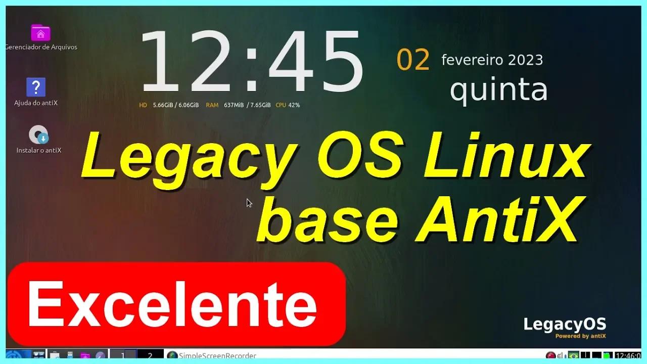 Legacy OS Linux base AntiX. Distro muito leve e Rápida. Carregou na ...