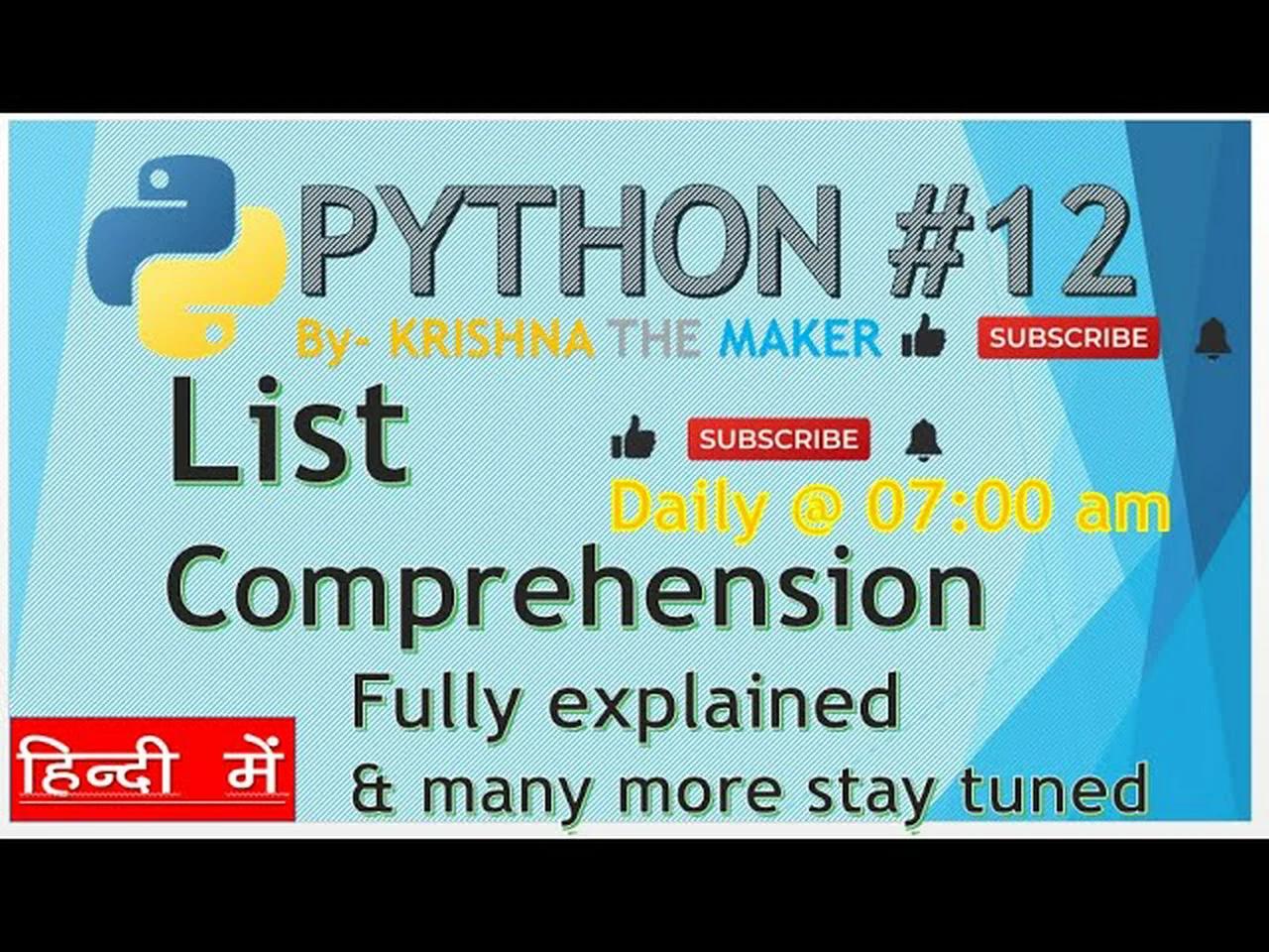 List Comprehension | python for beginners | python full course