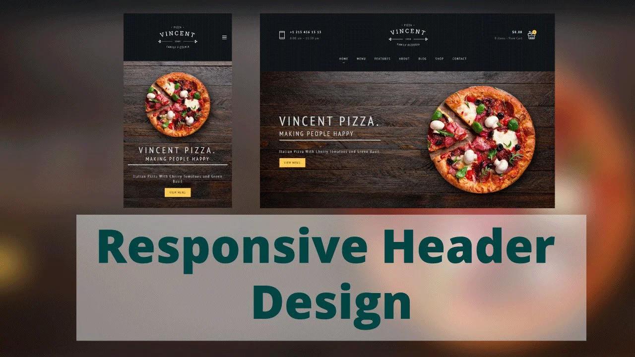 Responsive Restaurant Header Design With Html And Css 2021