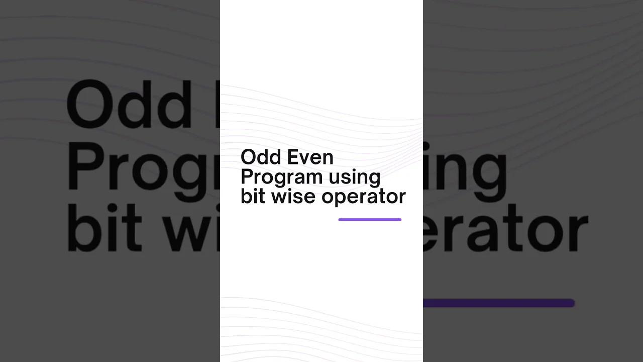 Python odd even program using bit wise operator#python #programming #itzrafiq #coding #rihanna